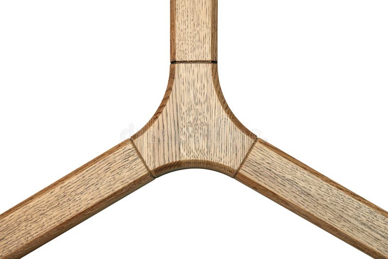 Triple Jointed Wooden Frame of the Table is Made of Solid Oak on White ...