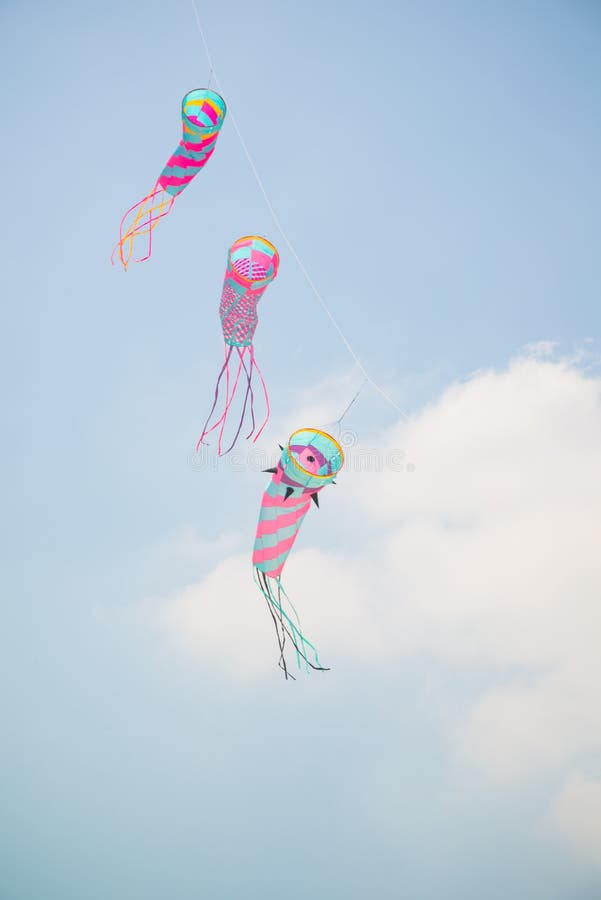 Triple kites stock photo. Image of happy, inflatable - 52491058
