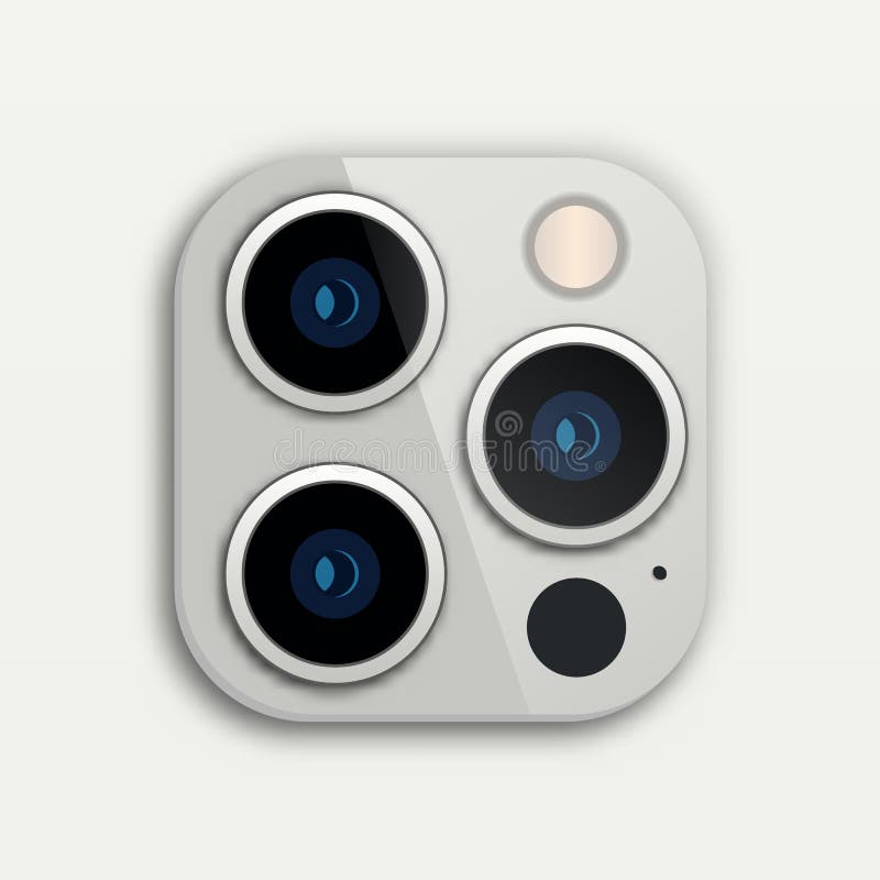 Triple Lens Camera on Iphone. Vector Illustration Stock Illustration ...
