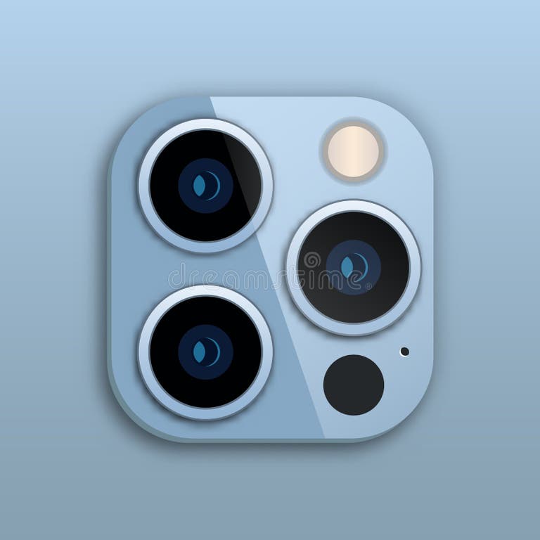 Triple Lens Camera on Iphone. Vector Illustration Stock Vector ...