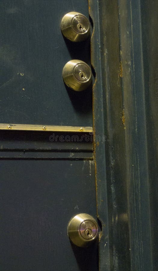 Triple locked door stock image. Image of three, door - 45812025
