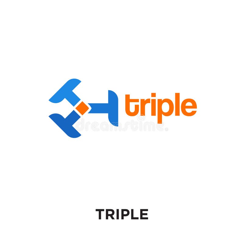 Triple Logo Isolated on White Background for Your Web, Mobile an Stock ...