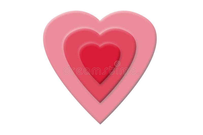 Triple Love Heart stock illustration. Illustration of heart - 1702389