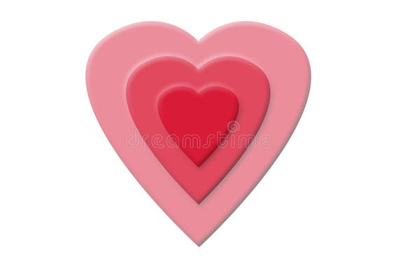 Triple Love Heart stock illustration. Illustration of heart - 1702389