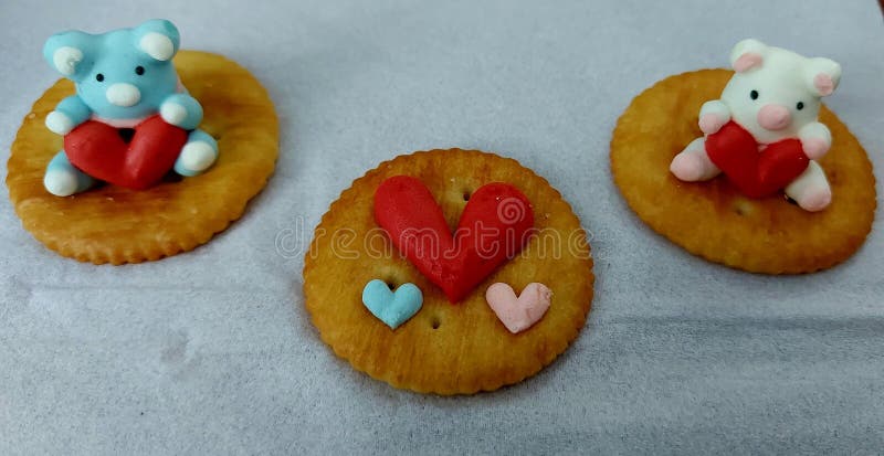Triple love panda crackers stock image. Image of baking - 271800929