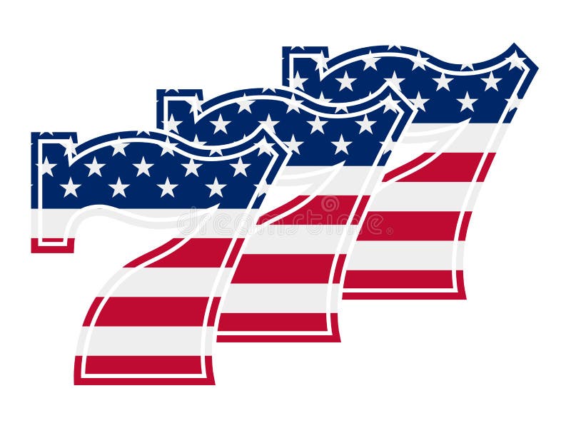 Triple Lucky Stars and Strips Sevens Vector Illustration Stock Vector ...