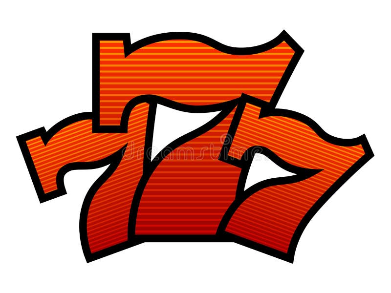 Triple Lucky Striped Sevens Vector Illustration Stock Vector ...