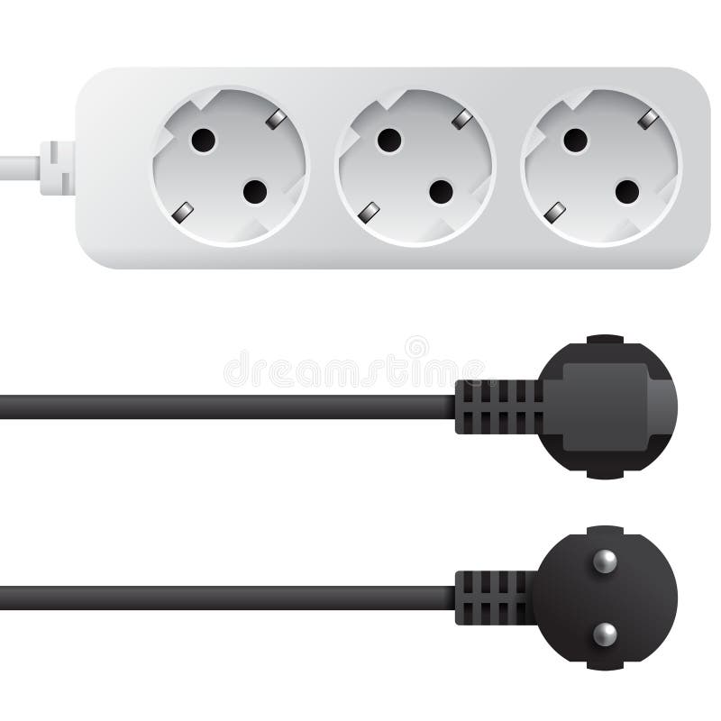 Black Isolated Outlet Plug Power Stock Illustrations – 6,813 Black ...