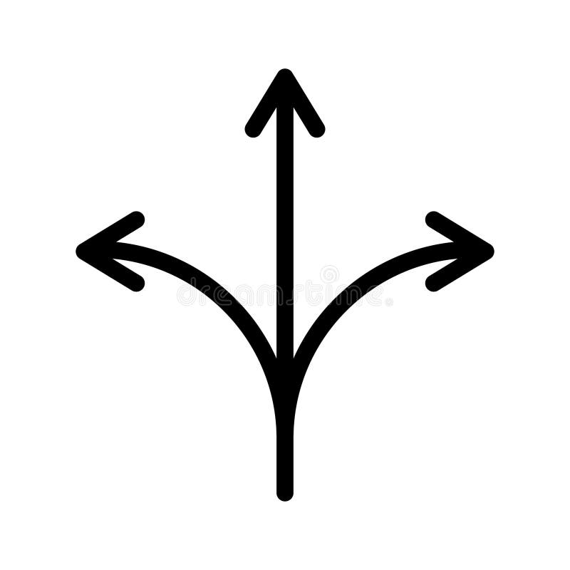 Triple Separated Arrows Icon Design in Linear Style. Stock Vector ...