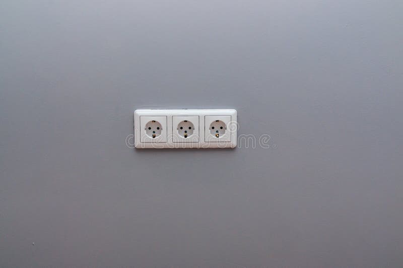 Triple Socket White European Power Adapter with Different Wires at Home ...