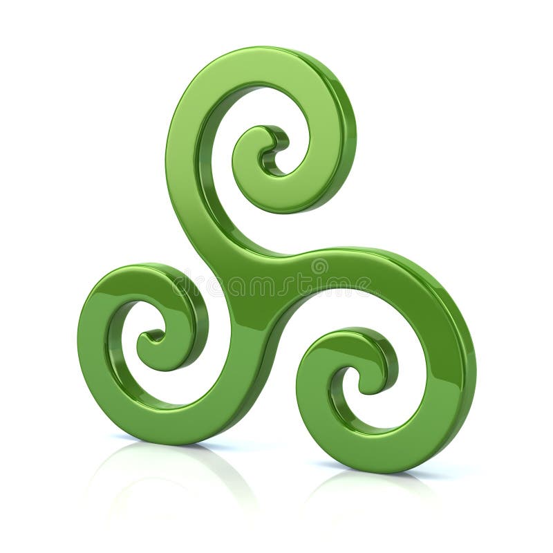 Spiral Symbol Triskelion with Light Flare Stock Illustration ...