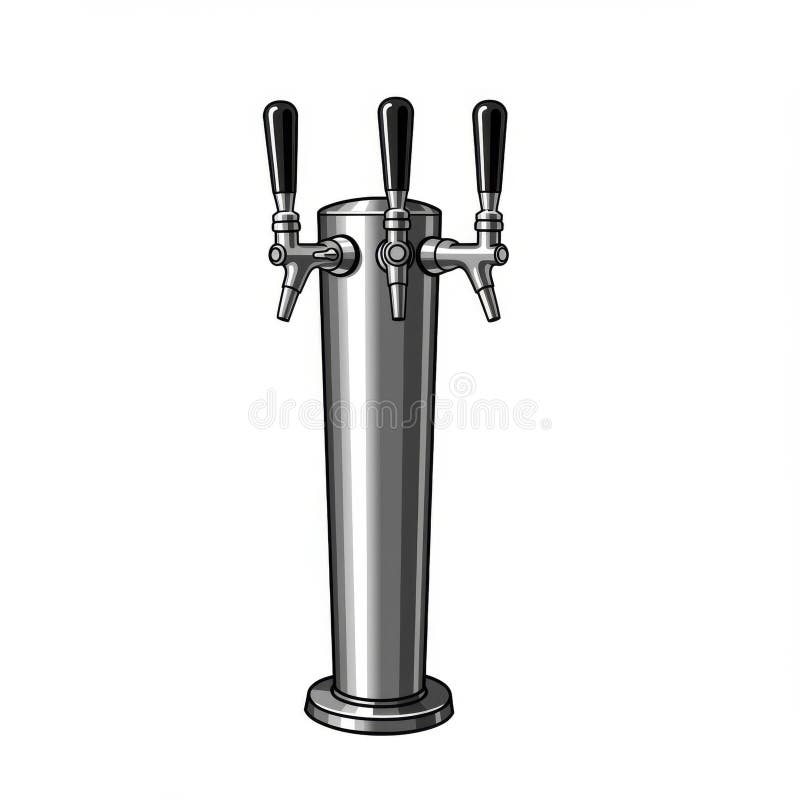 Triple Tap Beer Dispenser on White Background Stock Illustration ...