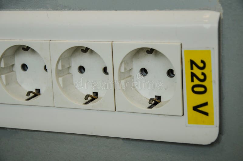 A Triple Wall Jack, 220 V, Electric Symbol Stock Image - Image of plug ...