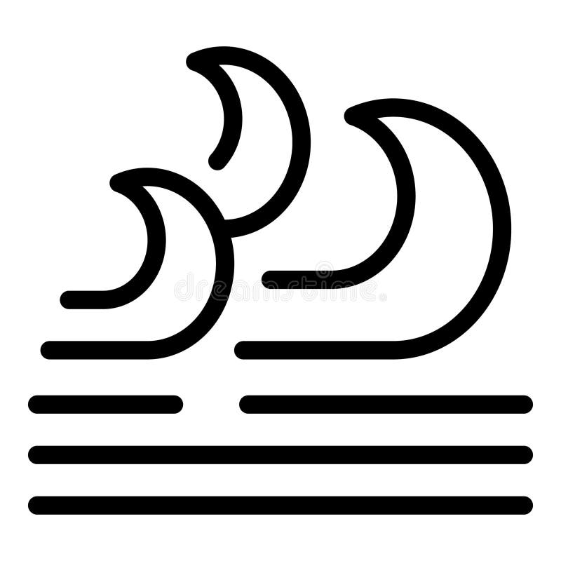 Triple wave line art icon stock illustration. Illustration of drawing ...