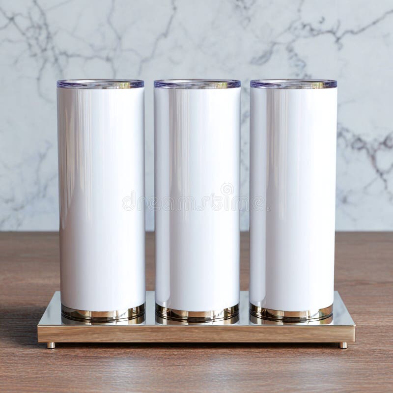 Triple White Sublimation Tumblers Stock Illustrations – 12 Triple White ...