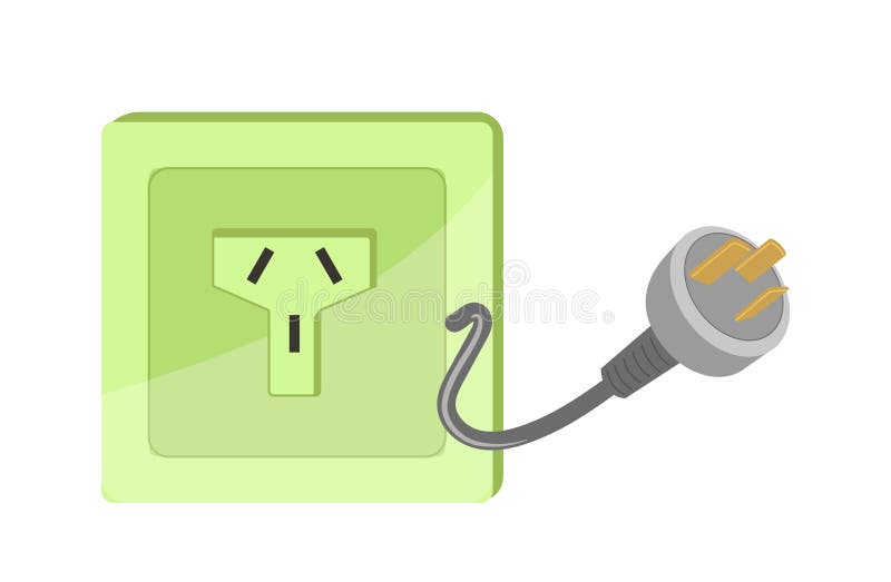 Triple Wired Power Plugs and Electrical Socket Type I Vector ...