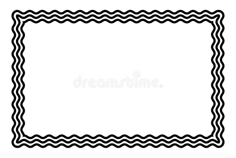 Three Bold Wavy Lines Forming a Black Rectangle Shaped Frame Stock ...