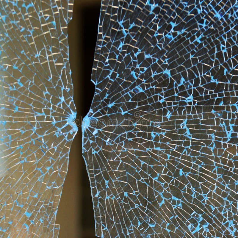 Triplex Glass Broken into Small Pieces Close Up Stock Photo - Image of ...