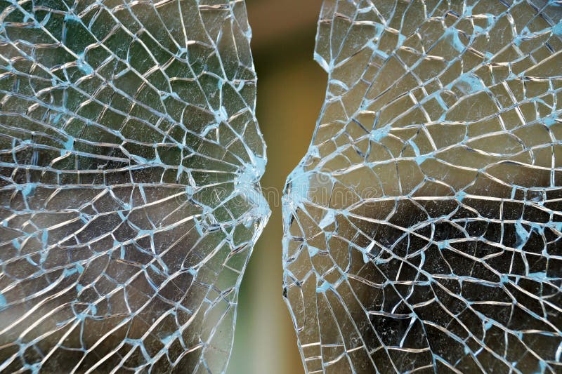 Triplex Glass Broken into Small Pieces Close Up Stock Image - Image of ...