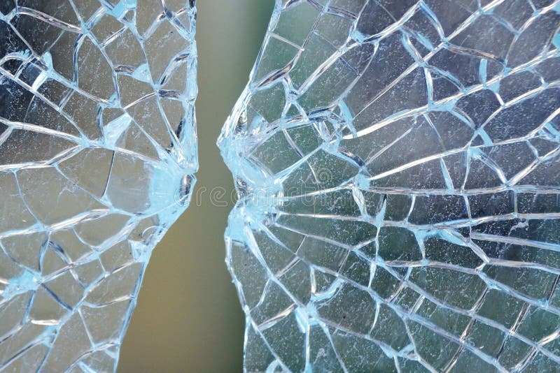 Triplex Glass Broken into Small Pieces Close Up Stock Photo - Image of ...