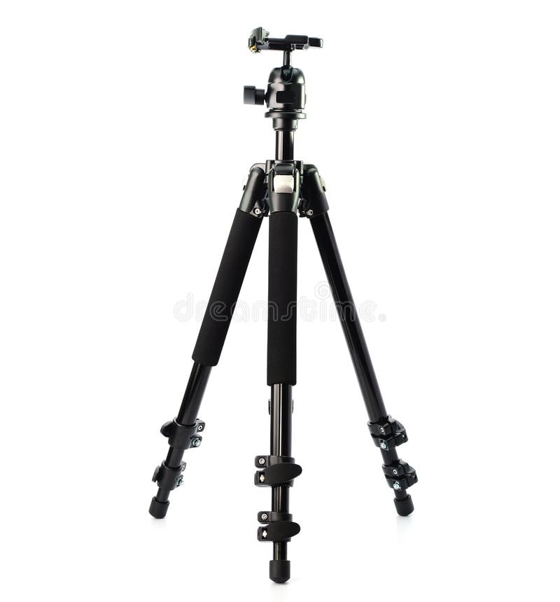 Tripod Black Isolated On White Background Stock Photo - Image of shiny ...