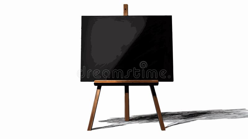 Tripod Easel with a Big Black Blank Canvas Board Stock Vector ...