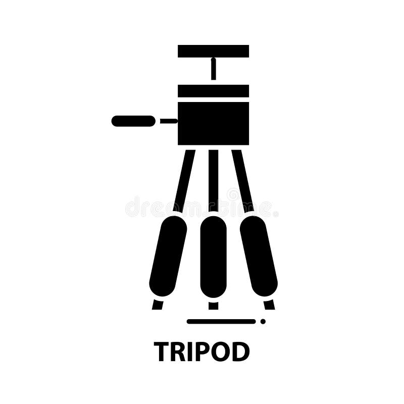 Tripod Icon, Black Vector Sign with Editable Strokes, Concept ...