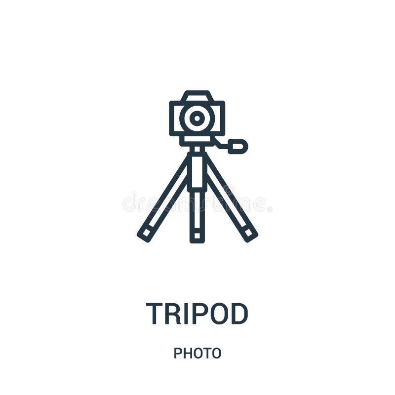 Tripod Icon Vector from Photography Collection. Thin Line Tripod ...