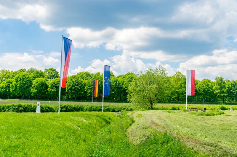Tripoint between Germany, Poland and Czech Republic. Border of Three ...