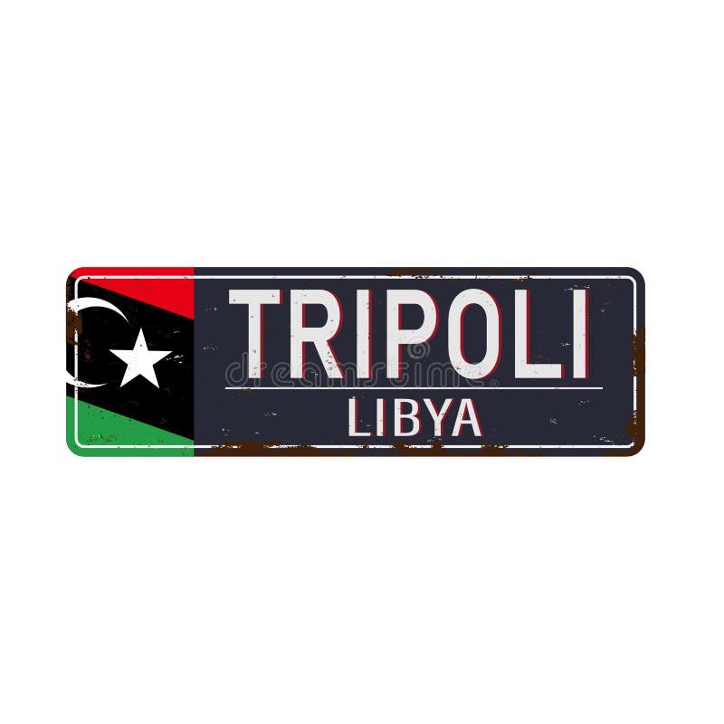 Tripoli Libya Metal Road Sign Vector Illustration Design. Stock Vector ...