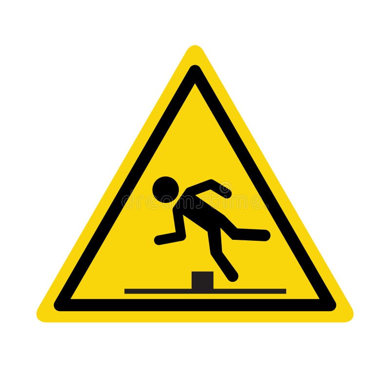 Step Tripping Hazard Sign Stock Illustrations – 117 Step Tripping ...
