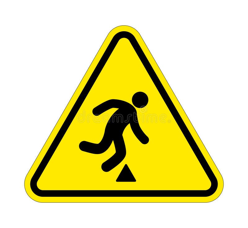 Danger Tripping Hazard Label Sign on White Background Stock Vector ...
