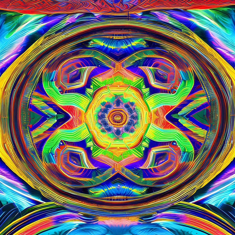 A Trippy Abstract Digital Art Piece with Vibrant Colors and Hypnotic ...