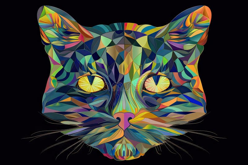 Trippy Cat, Rotating and Morphing into Other Shapes and Forms Stock ...