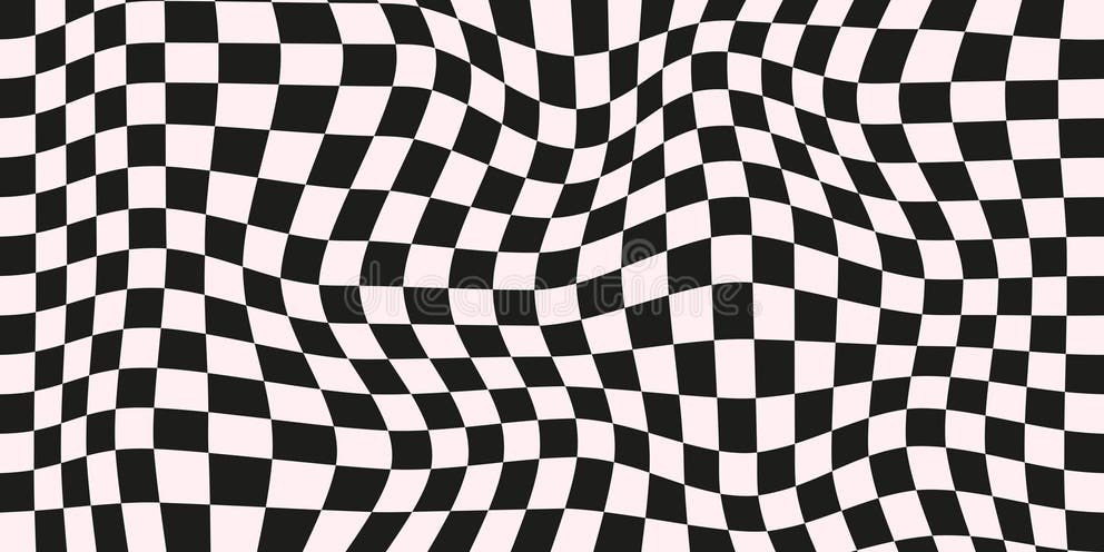 Trippy Checkerboard Pattern. Retro Checkered Art Stock Vector ...