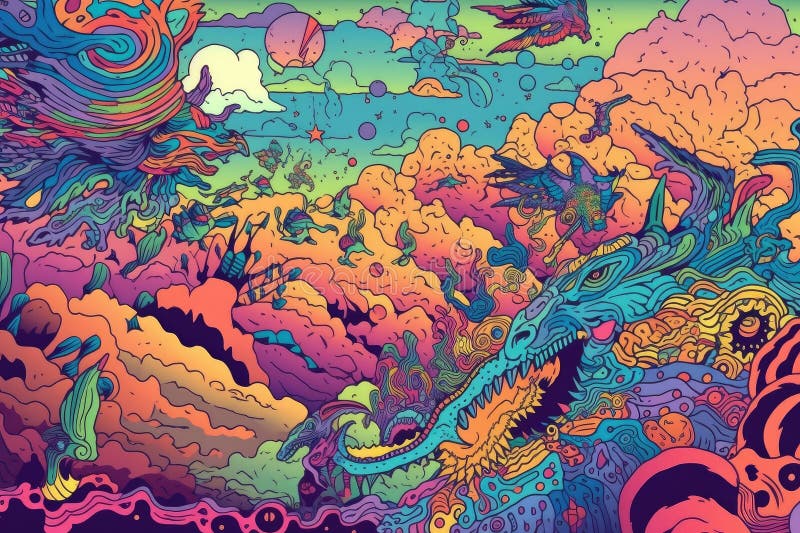 Psychedelic Sky Vector