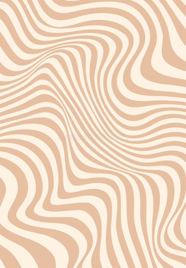 Trippy Distorted Beige Wave Groovy Pattern Stock Illustration - Illustration of hypnotic, groovy ...