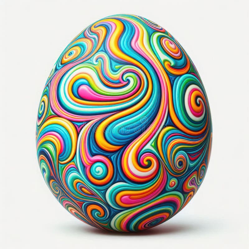 Trippy Multicolor Easter Egg Stock Illustration - Illustration of fluid ...