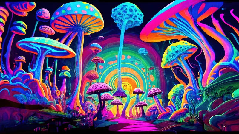 Trippy and Psychedelic Artwork in Retro Hippie Style, Generative AI ...