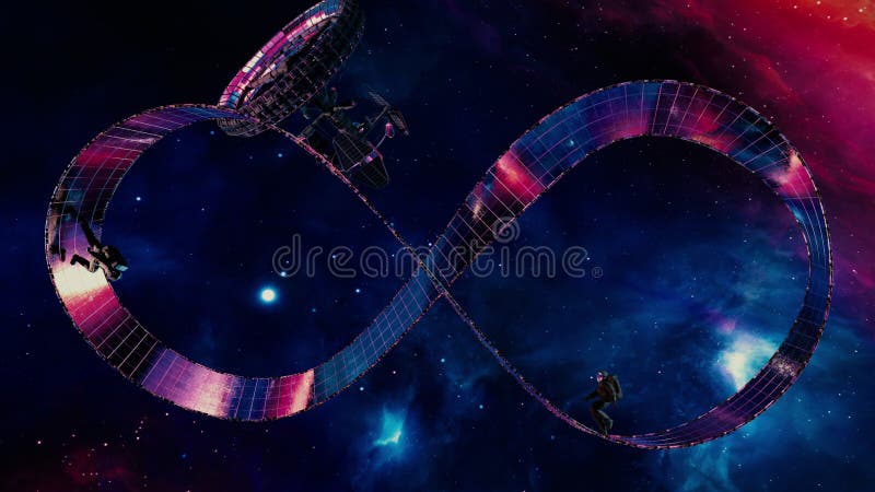 Trippy Sci-fi 3D Animation of the Astronauts Running Endlessly on a ...