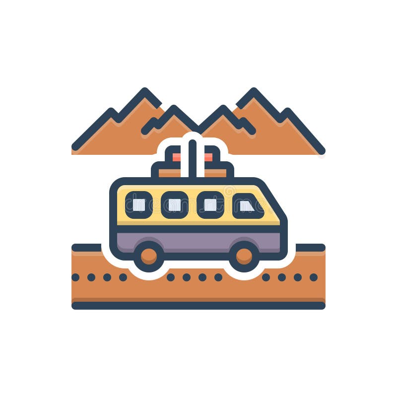 Color Illustration Icon for Trips, Promenade and Excursion Stock Vector ...