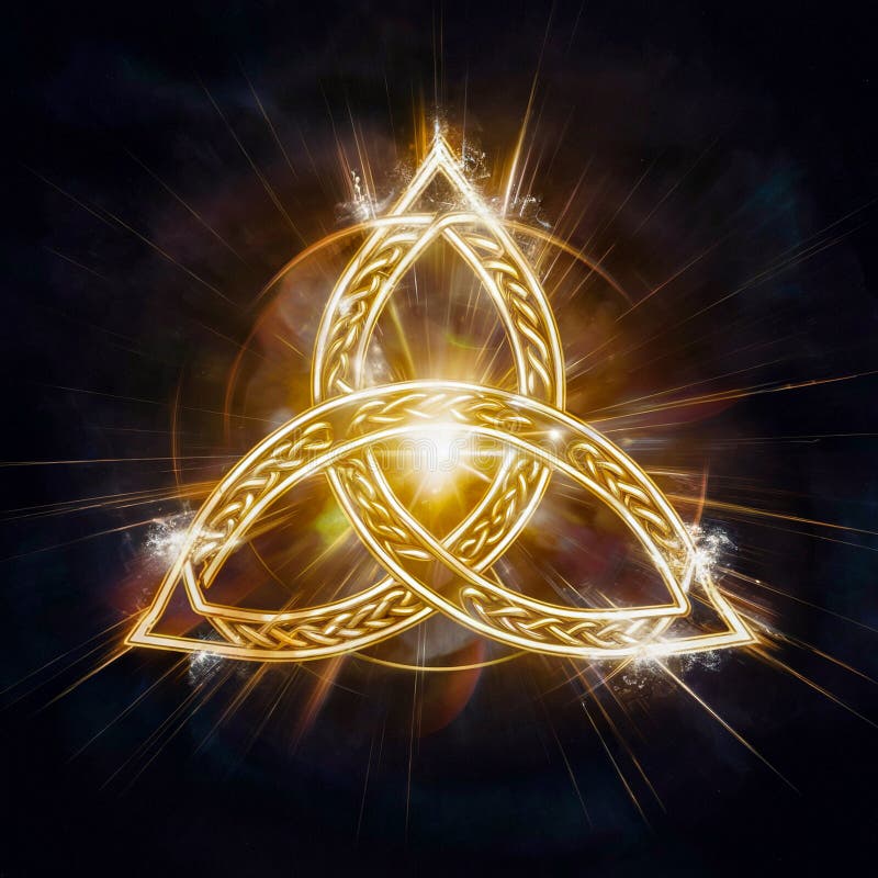Triquetra Trinity a Christian or Celtic Trinity Knot Sign Shining with ...