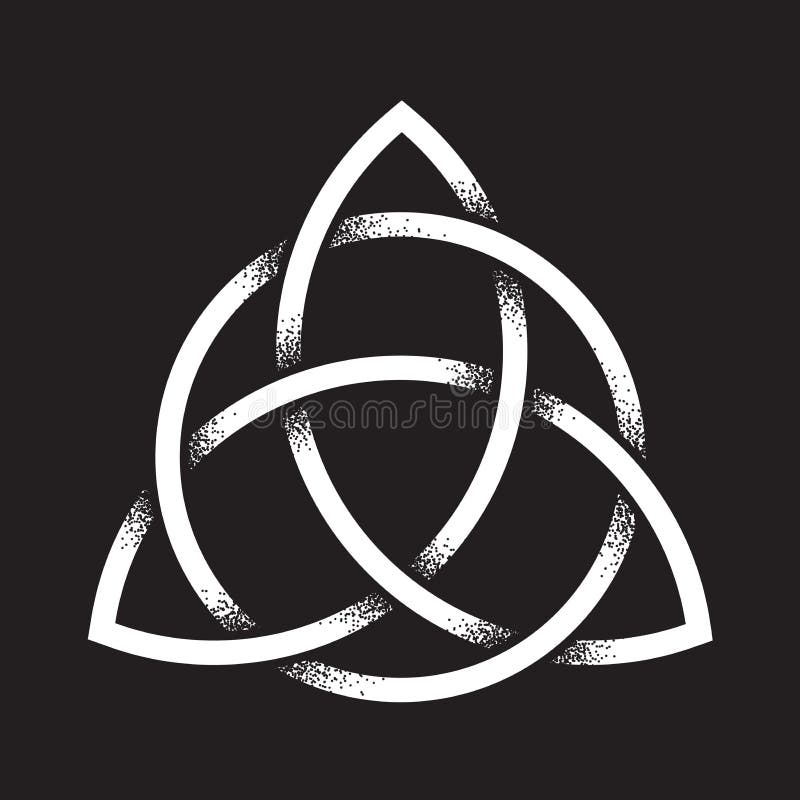 Triquetra or Trinity Knot. Hand Drawn Dot Work Ancient Pagan Symbol of ...