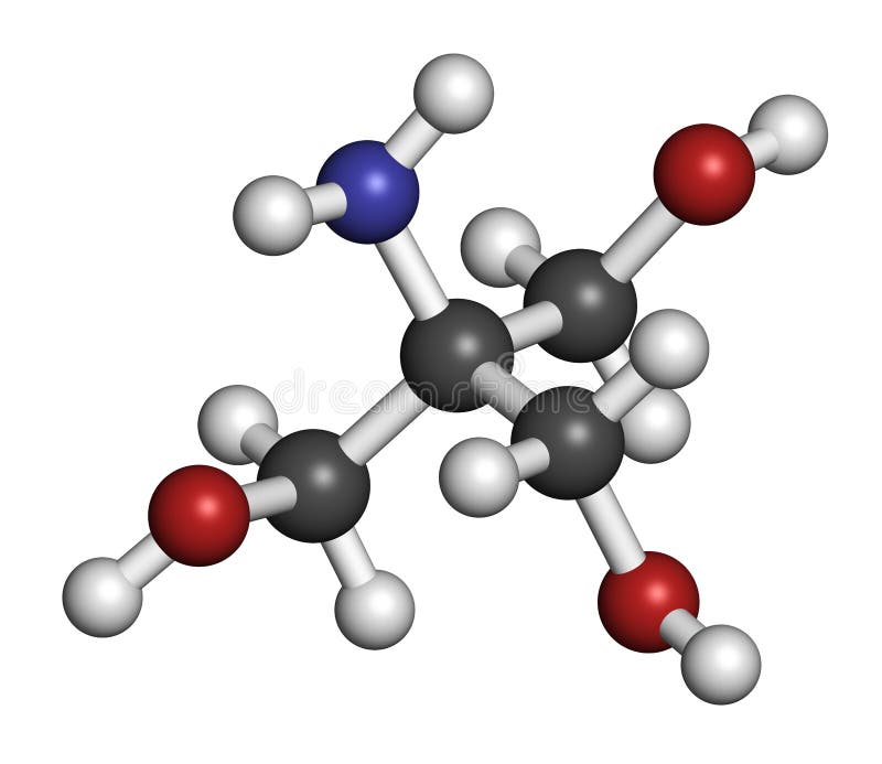 Tris Buffering Agent Molecule. Also Known As Tromethamine. 3D Rendering ...