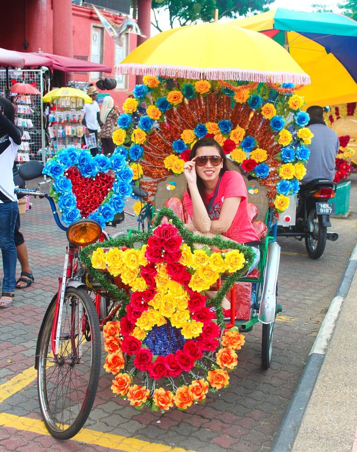 Trishaw in Melaka, Malaysia Editorial Stock Image - Image of velotaxi ...