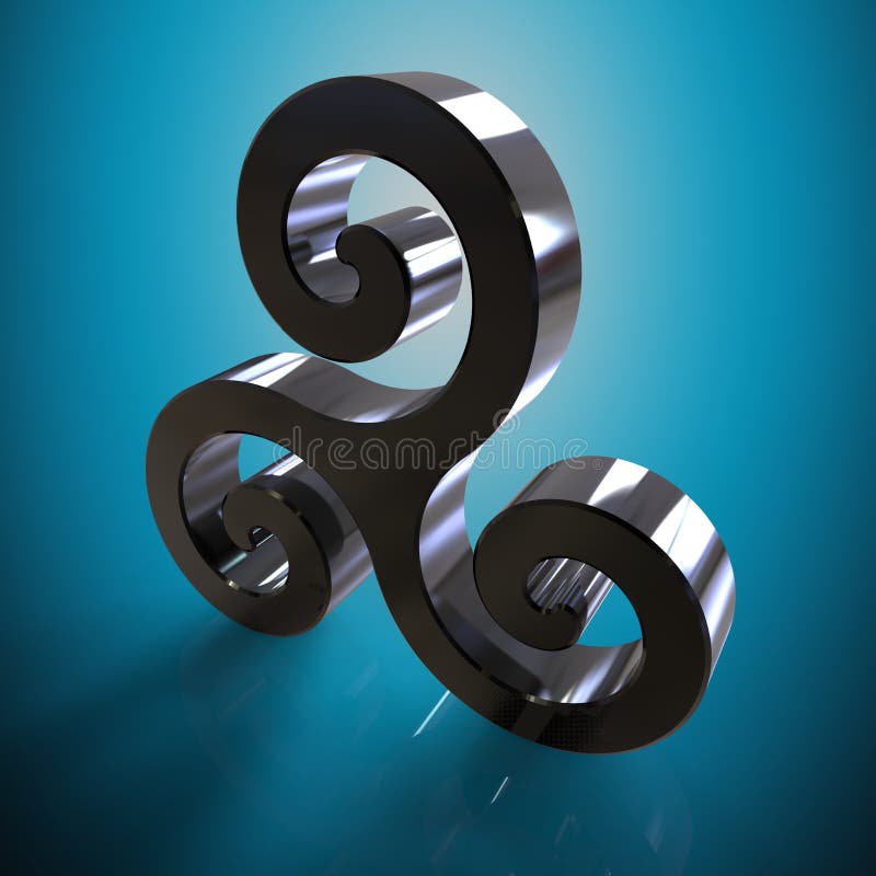 Triskel - 3D Illustration stock illustration. Illustration of cycle ...