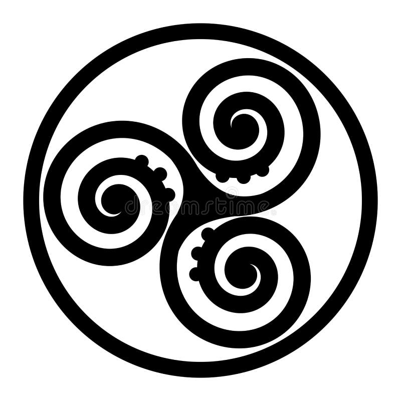 Triskelion Symbol Icon in a Black Circle Stock Illustration ...