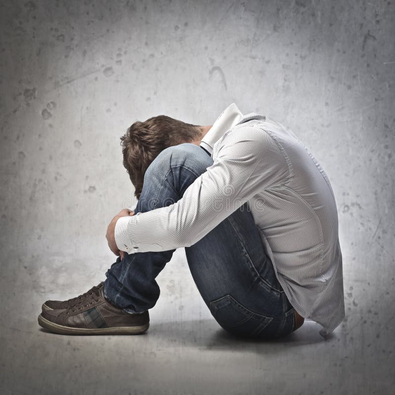 Tristesse image stock. Image du sensation, caché, séance - 25032767