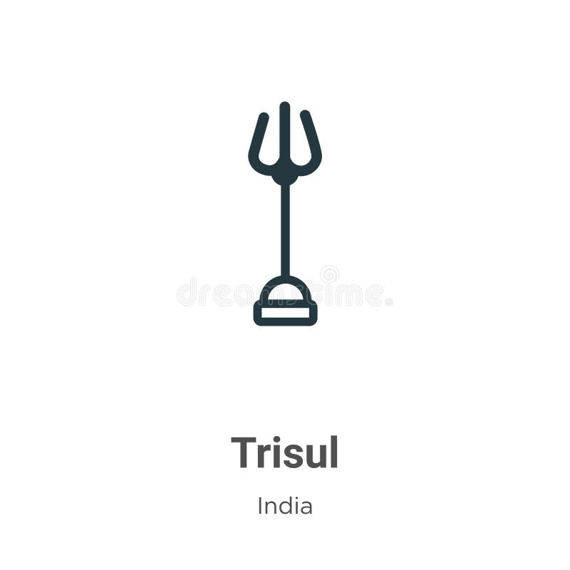 Trisul Outline Vector Icon. Thin Line Black Trisul Icon, Flat Vector ...
