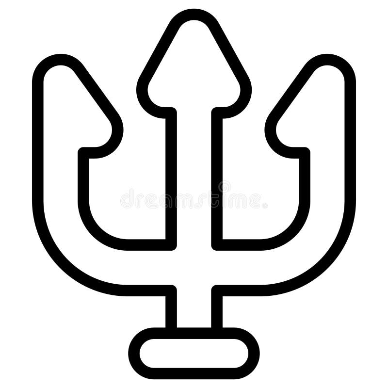 Trisula Vector Outline Icon. Hindu Festival, Hindu Celebration Icon ...